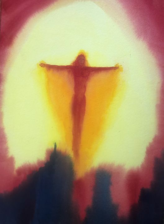 Christ essence in nature - greenman art - Paintings & Prints, Fantasy ...
