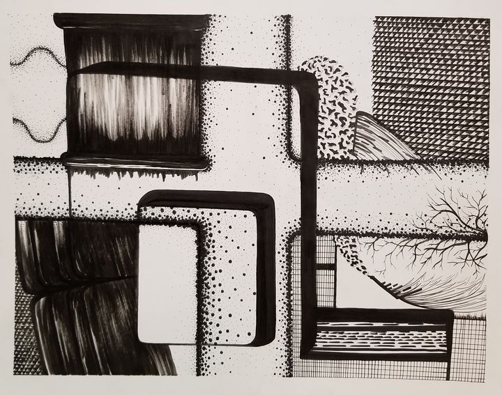 Texture in ink - Callie Mclaughlin - Paintings & Prints, Abstract ...