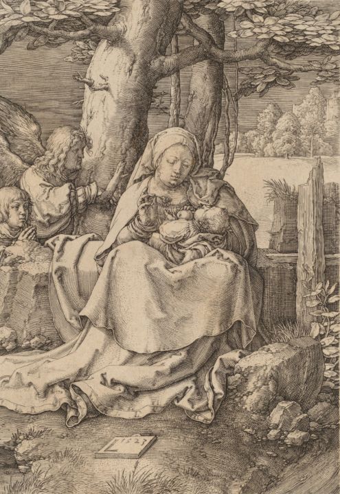 The Virgin and Child with Two Angels - Great Art Library - Paintings ...