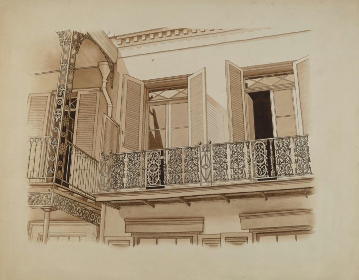 Cast Iron Balcony Rail - Great Art Library - Paintings & Prints, People ...