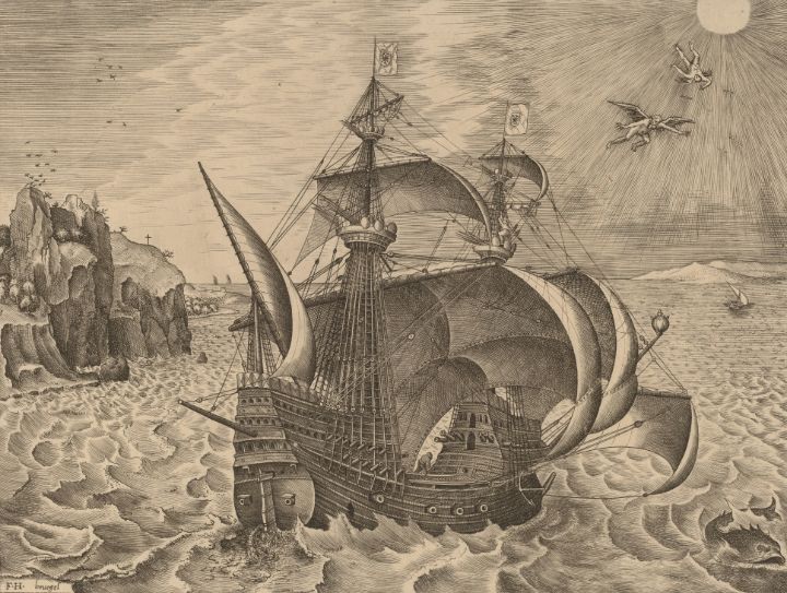 Armed Three Master with Daedalus and - Great Art Library - Paintings ...