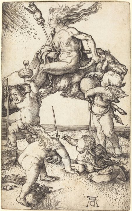 Witch Riding on a Goat - Great Art Library - Paintings & Prints, People ...