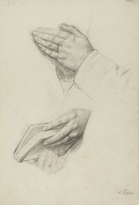 Two Studies of Hands - Great Art Library - Paintings & Prints, People ...