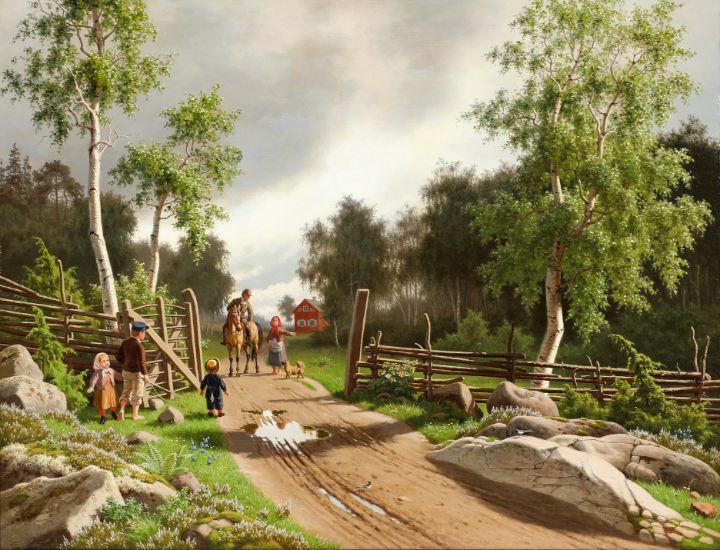 After the rain Landscape from Smaal - Great Art Library - Paintings ...