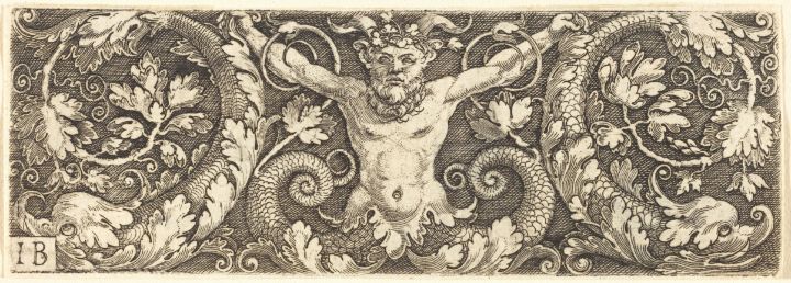 Ornament with Fantastic Satyr and Do - Great Art Library - Paintings ...