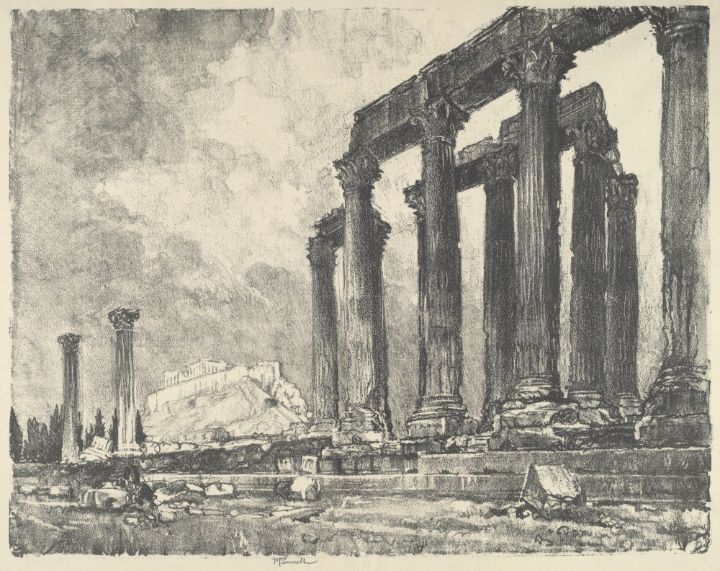 The Acropolis from the Temple of Jup - Great Art Library - Paintings ...