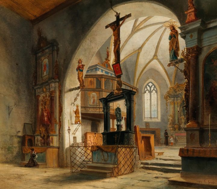 Justus church in Flums - Great Art Library - Paintings & Prints, People ...