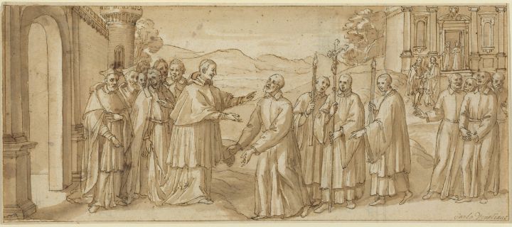 The Meeting of San Carlo Borromeo an - Great Art Library - Paintings ...