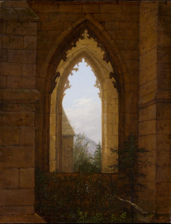 Gothic Windows in the Ruins of the M - Great Art Library - Paintings ...