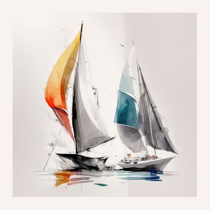 Sailing Symphony - Peter Balan - Digital Art & AI, Sports & Hobbies ...
