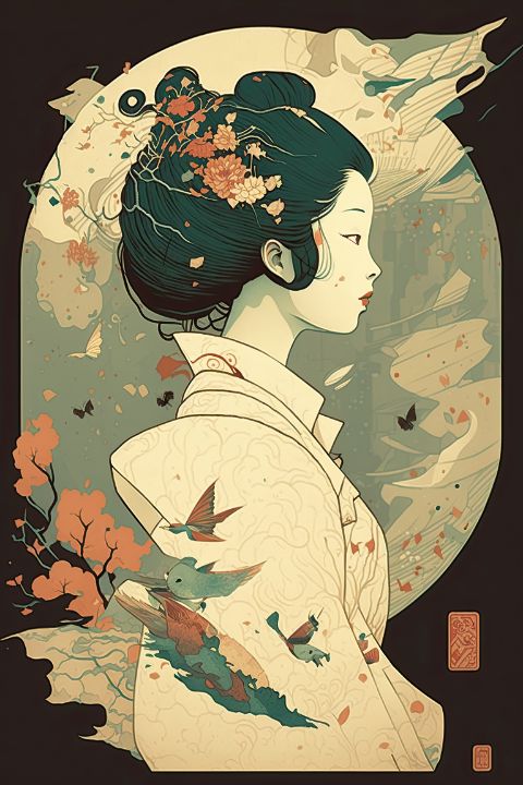 Enchanting Geisha, Harmony of Beauty - Peter Balan - Digital Art ...
