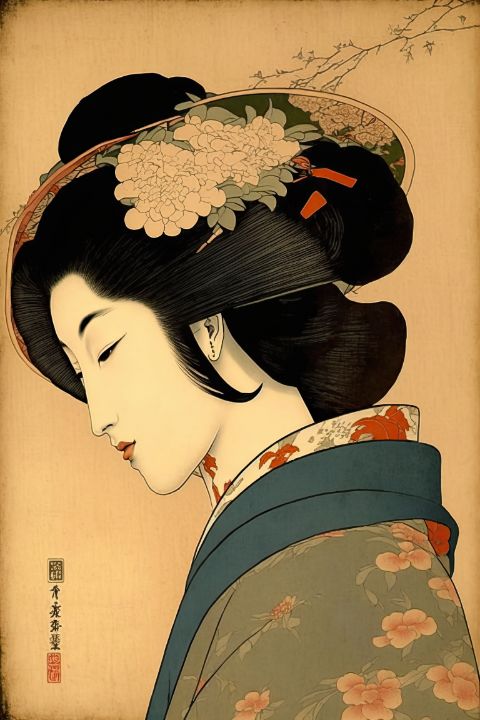 Enchanting Geisha, Harmony of Beauty - Peter Balan - Digital Art & AI ...