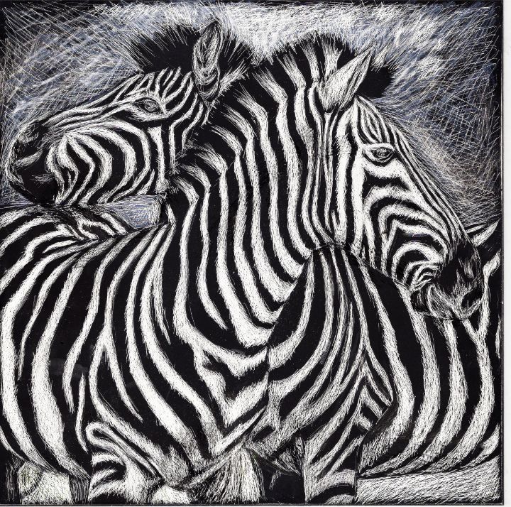 zebra friends - Ruth Renshaw - Drawings & Illustration, Animals, Birds ...