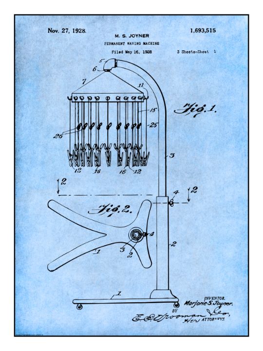 1928 Permanent Waving Machine Patent - Studio21Graphix - Digital Art ...