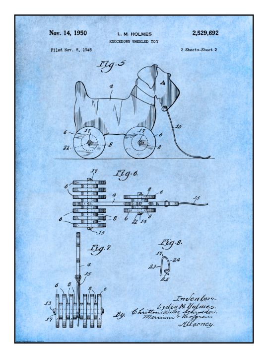 1945 Knockdown Wheeled Toy Patent - Studio21Graphix - Digital Art & AI ...