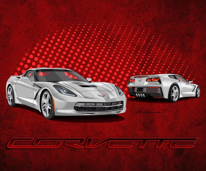 C7 Corvette Car Art Print - Studio21Graphix - Digital Art, Vehicles ...