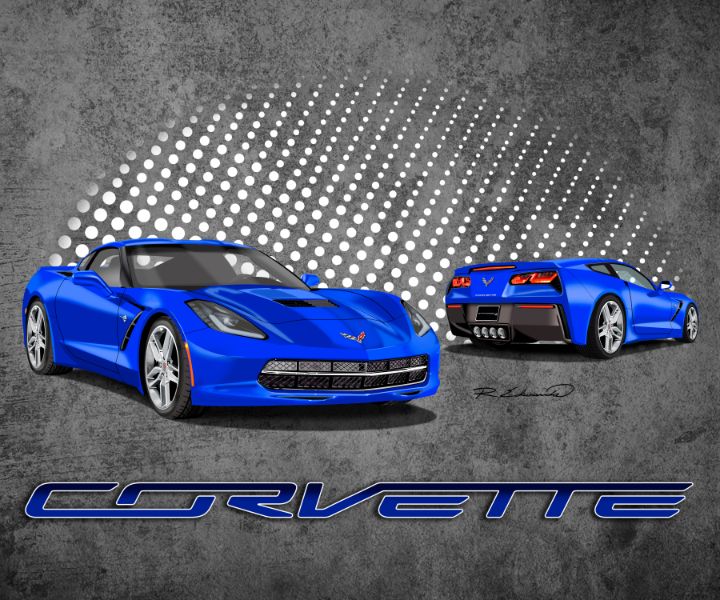 C7 Corvette Car Art Print - Studio21Graphix - Digital Art & AI ...