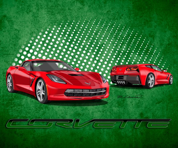 C7 Corvette Car Art Print - Studio21Graphix - Digital Art & AI ...