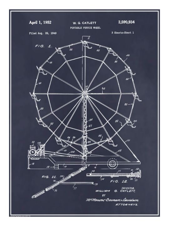 1949 Portable Ferris Wheel Patent - Studio21Graphix - Digital Art & AI ...