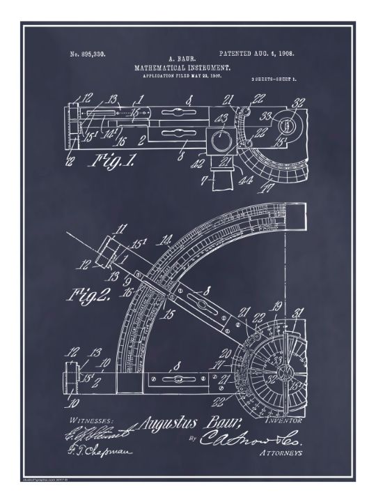 1907 Mathematical Instrument Patent - Studio21Graphix - Digital Art ...