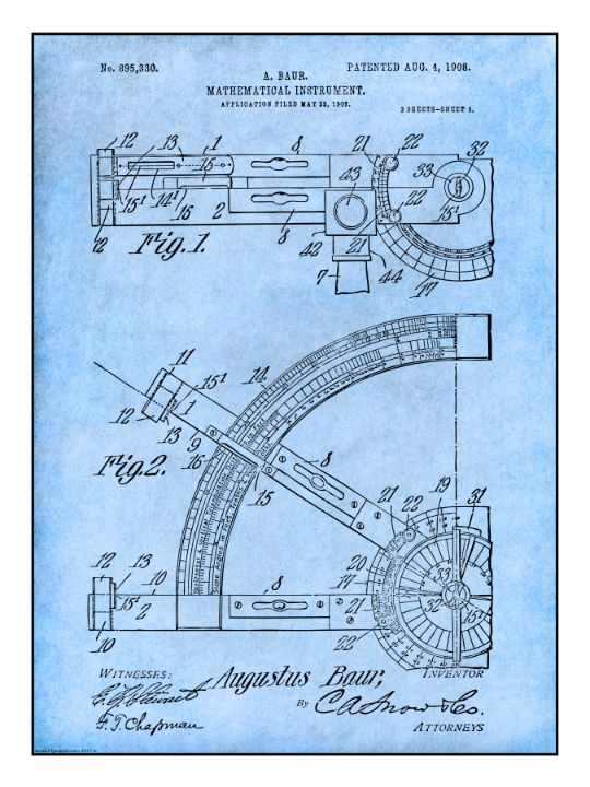 1907 Mathematical Instrument Patent - Studio21Graphix - Digital Art ...