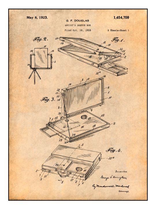1919 Artist's Sketch Box Patent - Studio21Graphix - Digital Art, Sports ...