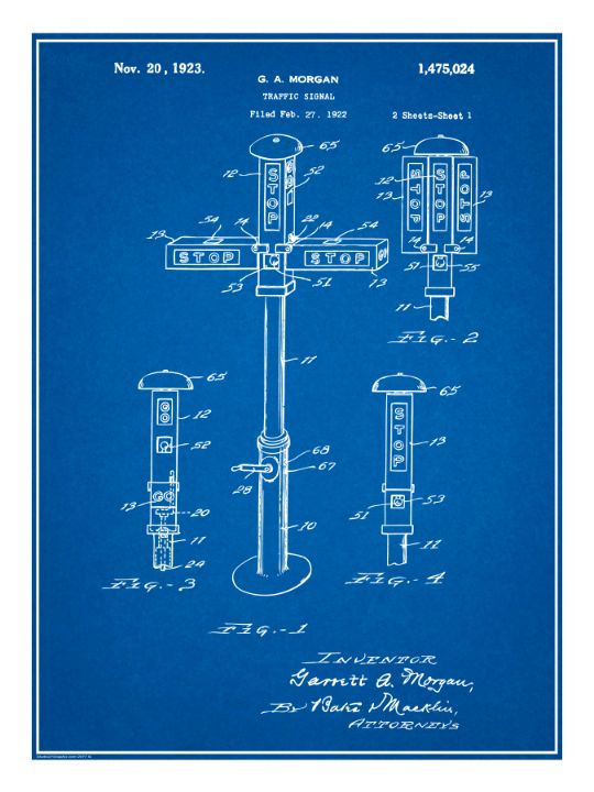 1922 First Traffic Signal Patent - Studio21Graphix - Digital Art & AI ...