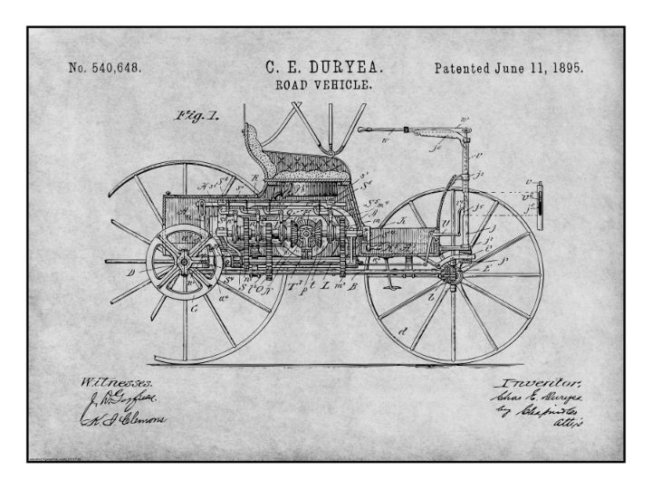 1895 Duryea Road Vehicle Patent - Studio21Graphix - Digital Art & AI ...