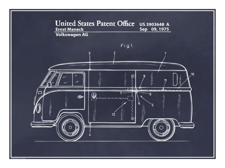 1975 VW Bus Patent Print - Studio21Graphix - Digital Art & AI, Vehicles ...