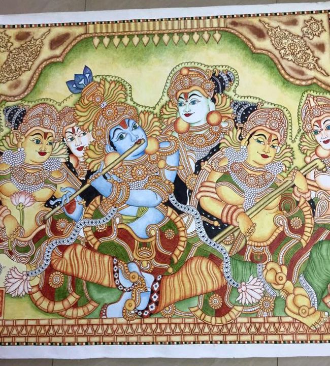 Krishna playing his flute - Bansuri - The Speaking Canvas - Paintings ...