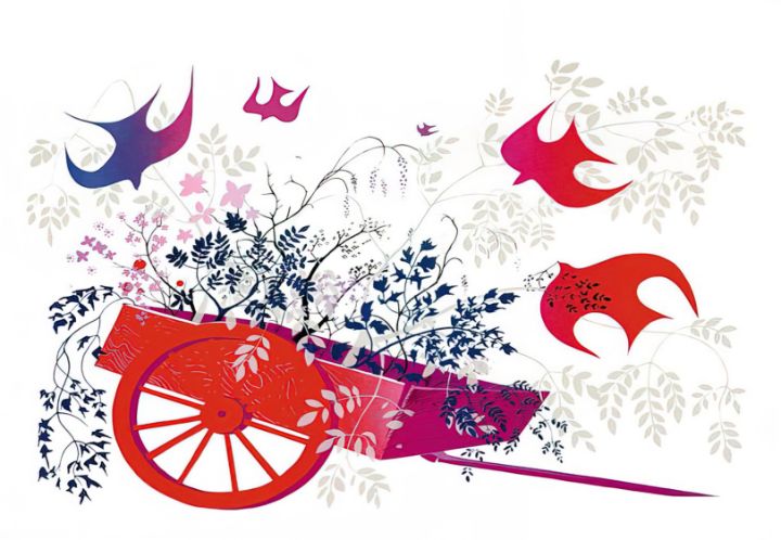 Red Wagon & Foliage - Zidoxartistanosistavofic.h0007 - Paintings ...