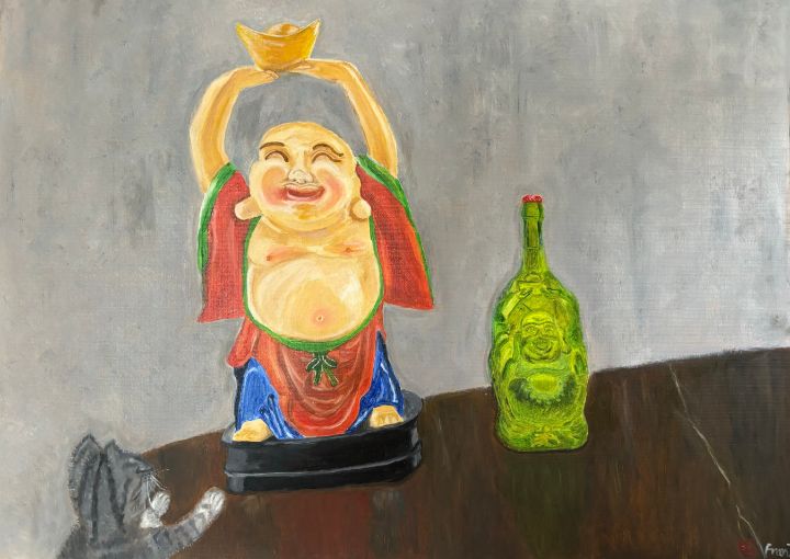 Happy Buddha and Lucky Buddha Beer - FranArtLikes - Paintings & Prints ...