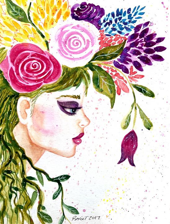 Flower Girl #1 - Roxie Colors - Paintings & Prints, People & Figures ...
