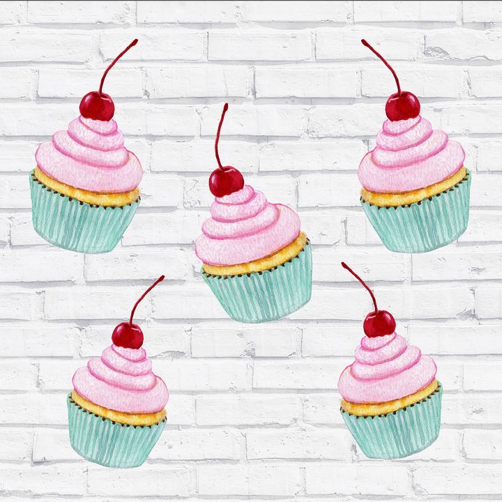 Cupcakes - Roxie Colors - Paintings & Prints, Food & Beverage, Dessert ...