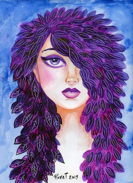 Purple Petal Hair - Roxie Colors - Paintings & Prints, People & Figures ...