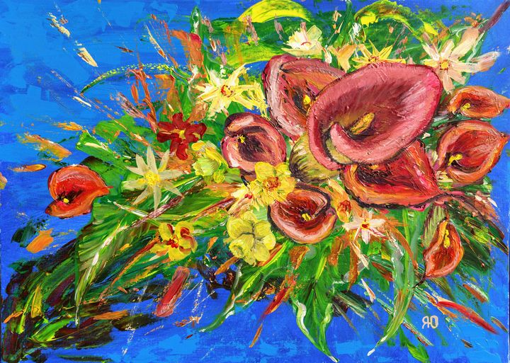 bouquet - yulia yakhiiena - Paintings & Prints, Flowers, Plants ...
