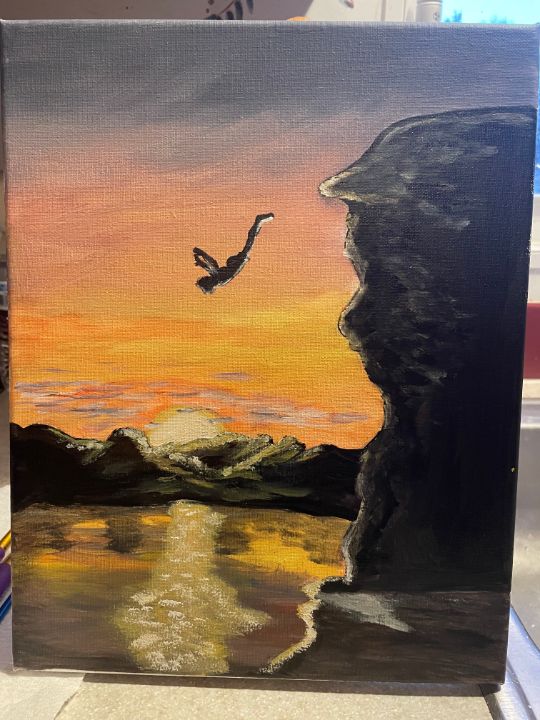Cliff dive - Heather Burleson - Paintings & Prints, Landscapes & Nature ...