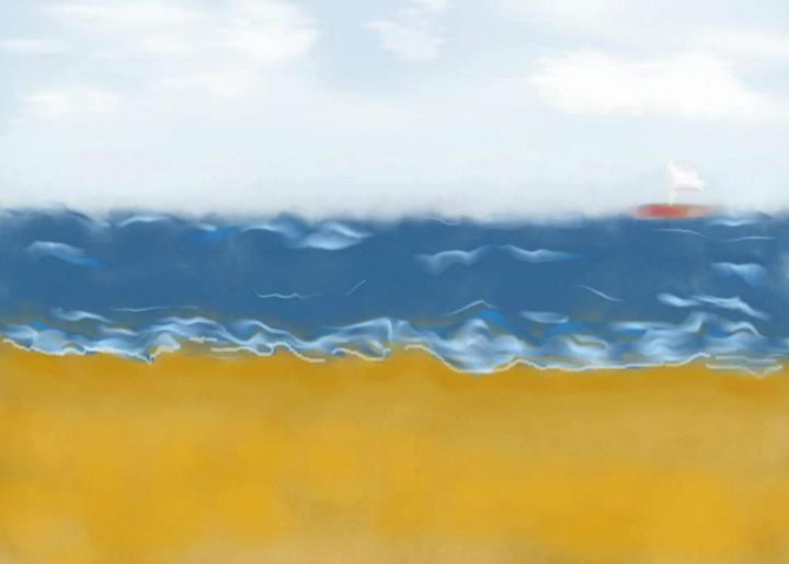 Cloudy Day Sailing - Janet Lee Designs - Digital Art & AI, Landscapes ...