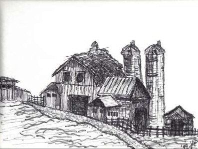 Down On The Farm Sketch - Janet Lee Designs - Digital Art & AI ...