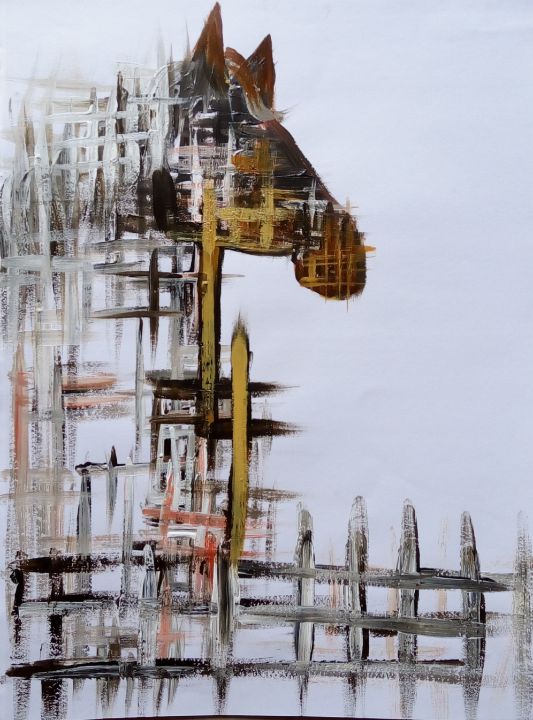 Abstract Painting of Horse - Real Art - Paintings & Prints, Animals ...