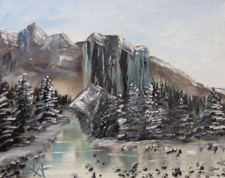 Cliff scene w/ river landscape - Roses Artwork - Paintings & Prints ...