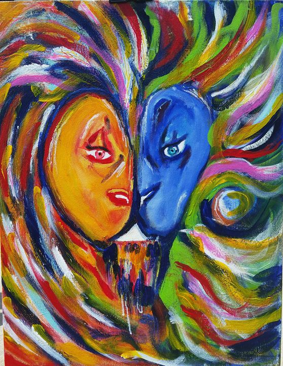 Two Tone Lion - Seth Schmartz - Paintings & Prints, Animals, Birds ...