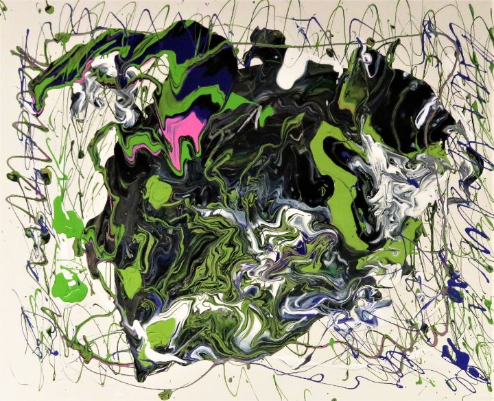 Green Stringy Abstract - Andrew Armas Collection - Paintings & Prints ...