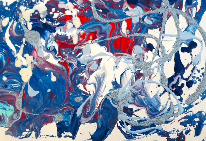 Red White Blue Swirl - Andrew Armas Collection - Paintings & Prints ...