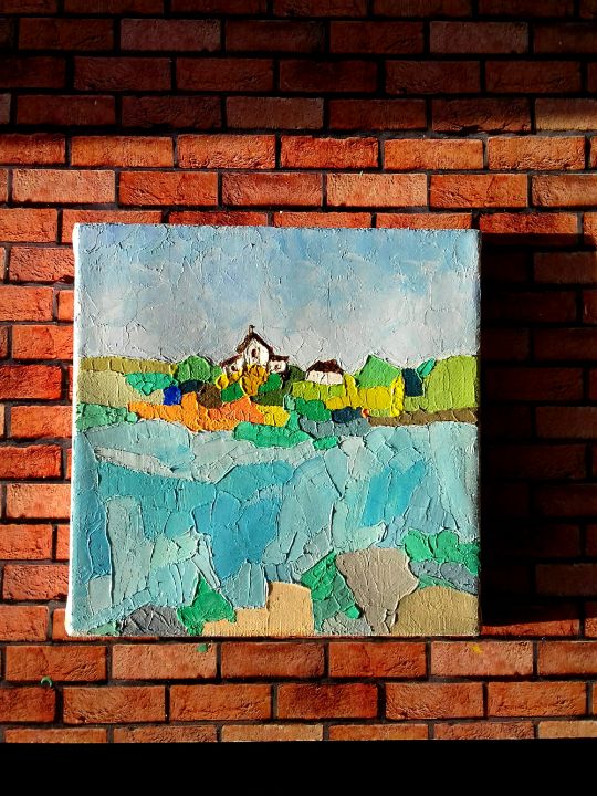 Abstract landscape painting textured - LiftYourMood - Paintings ...