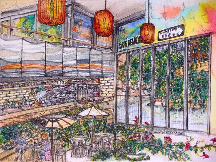 Cafe Deadend in Hong Kong - all day sketches - Drawings & Illustration ...