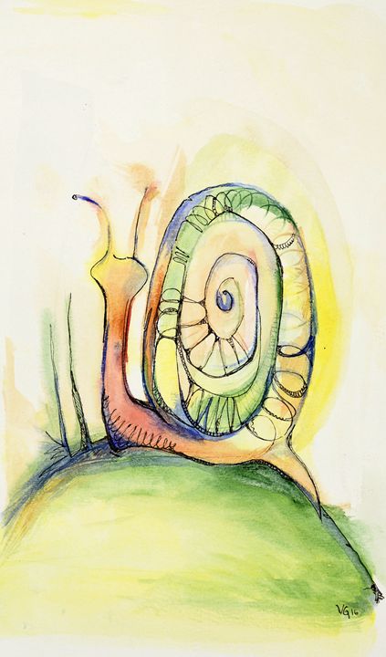 Snail - The Fine Black Pen - Drawings & Illustration, Animals, Birds ...