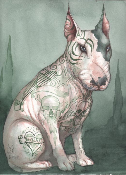 Beau Bully Watercolour by Dominic Mu - Dominic Murphy Art - Paintings ...