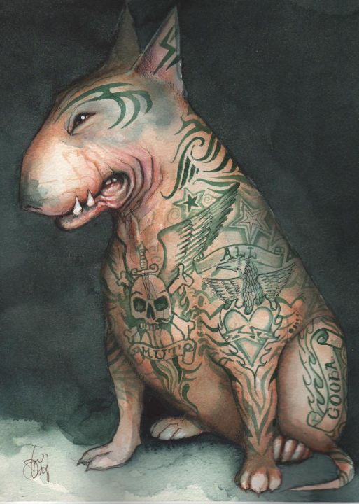 No Messing Bully Watercolour - Dominic Murphy Art - Paintings & Prints ...