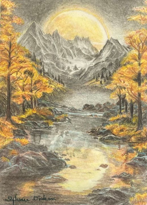 Tranquil Mountain Space - Sylviane Art World - Drawings & Illustration ...
